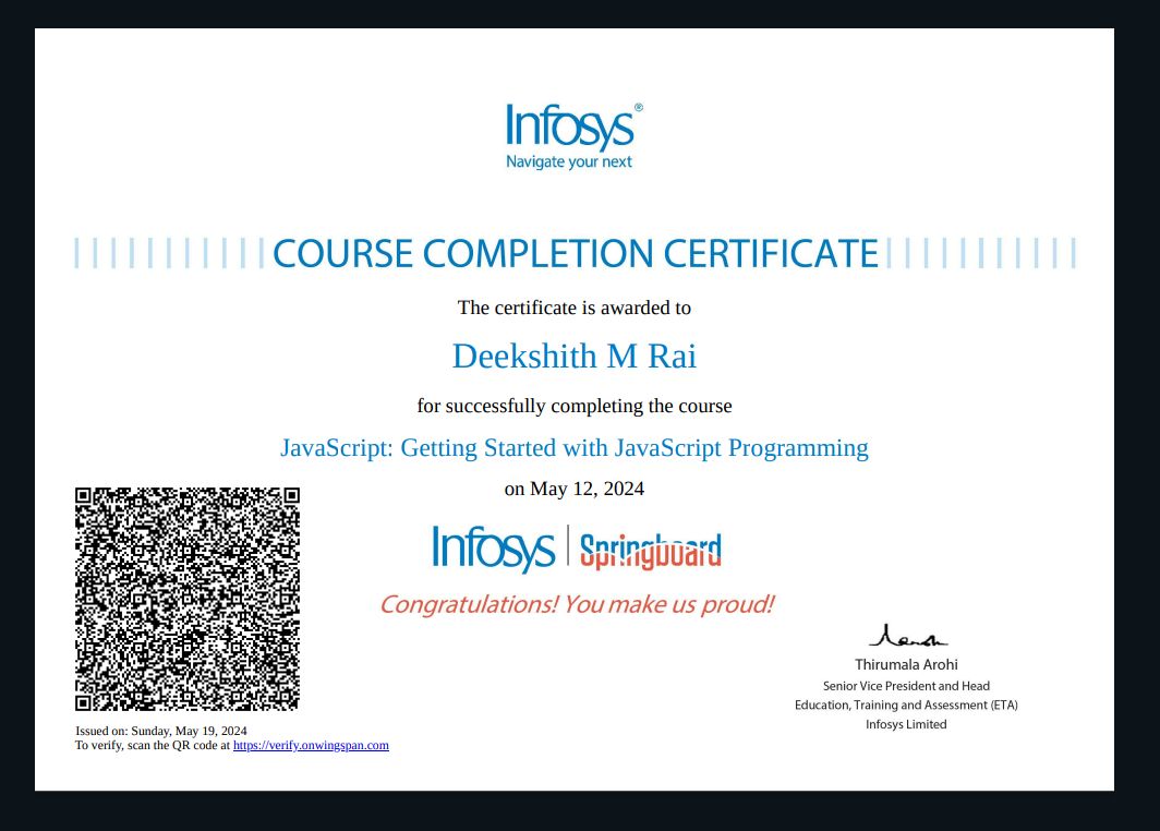 Deekshith M Rai on LinkedIn: #javascript #webdevelopment # ... Deekshith M Rai on LinkedIn: #javascript #webdevelopment # ...