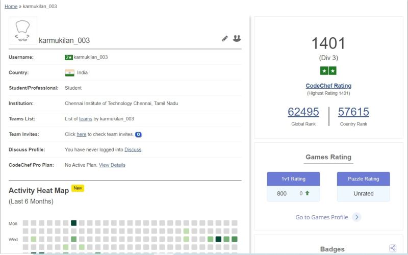 Karmukilan Prakash on LinkedIn: #codechef #developer #coding # ... Karmukilan Prakash on LinkedIn: #codechef #developer #coding # ...