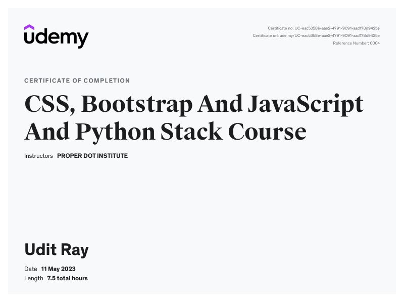 Udit Ray on LinkedIn: #python #javascript #css #bootstrap Udit Ray on LinkedIn: #python #javascript #css #bootstrap