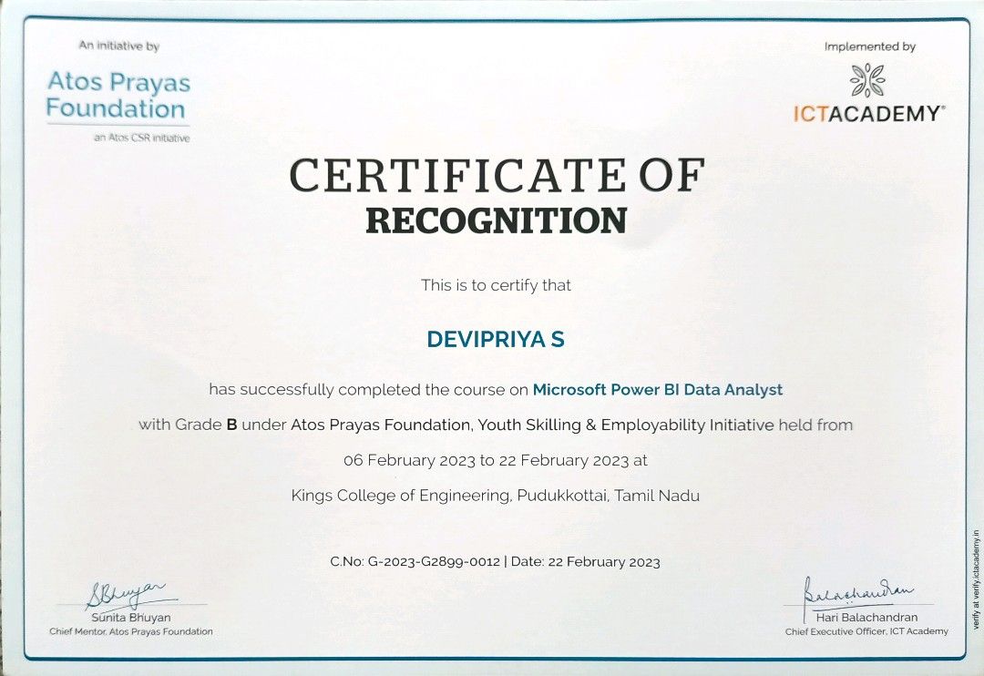 Devipriya Selvaraj on LinkedIn: I completed Microsoft Power BI Data ... Devipriya Selvaraj on LinkedIn: I completed Microsoft Power BI Data ...