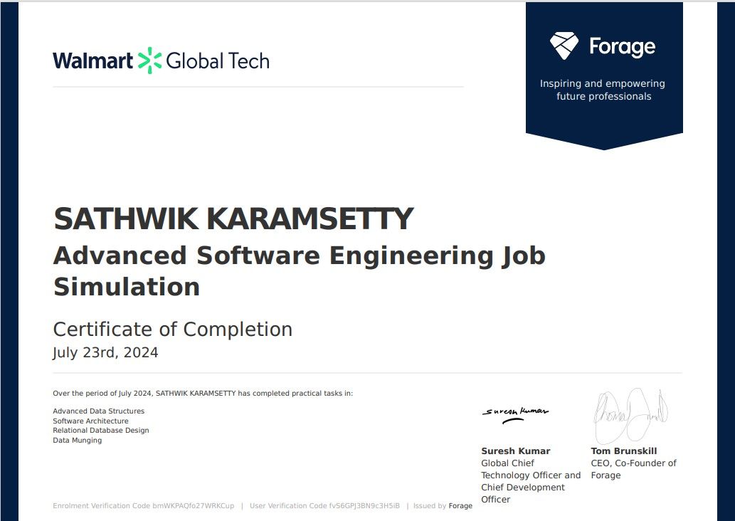 SATHWIK KARAMSETTY on LinkedIn: I just completed Walmart USA's Advanced ... SATHWIK KARAMSETTY on LinkedIn: I just completed Walmart USA's Advanced ...