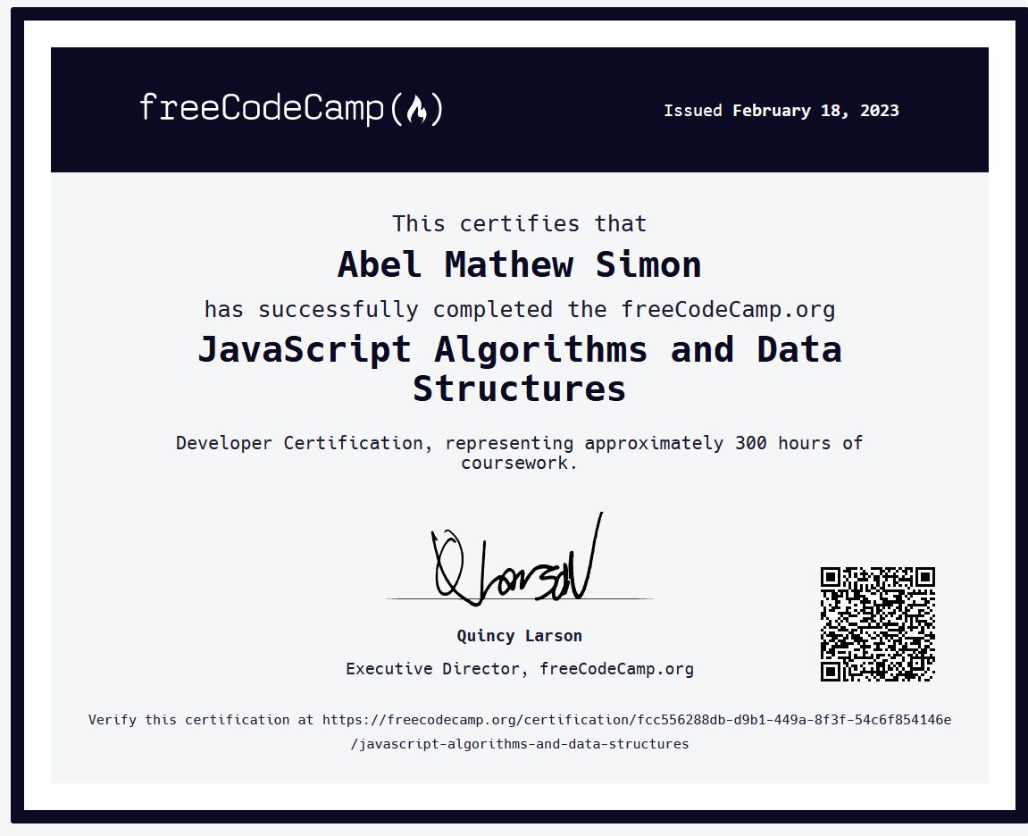 Abel Mathew Simon on LinkedIn: #javascript #algorithms #datastructures ... Abel Mathew Simon on LinkedIn: #javascript #algorithms #datastructures ...