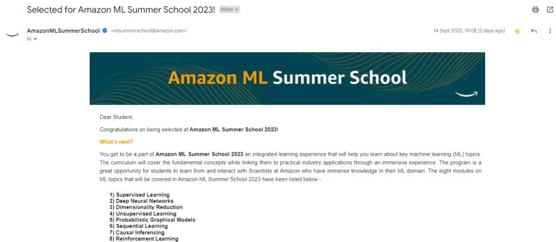 Rudraksh Mathuria on LinkedIn: #amazonmlsummerschool #machinelearning # ... Rudraksh Mathuria on LinkedIn: #amazonmlsummerschool #machinelearning # ...