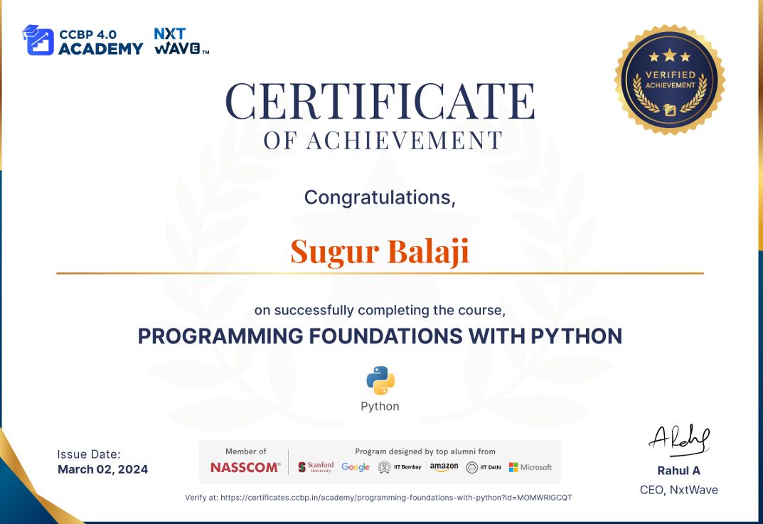 Balaji Sugur on LinkedIn: #pythonprogramming #pythondeveloper #nxtwave ... Balaji Sugur on LinkedIn: #pythonprogramming #pythondeveloper #nxtwave ...