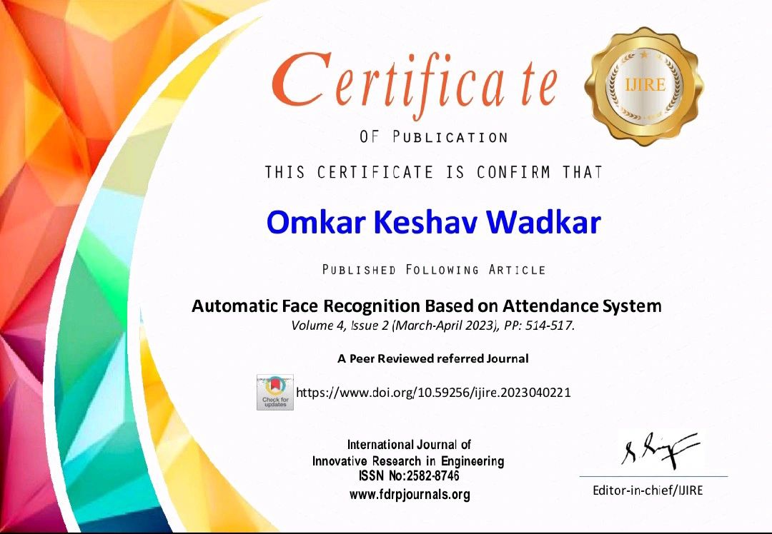 Omkar Keshav Wadkar on LinkedIn: Delighted to have received ... Omkar Keshav Wadkar on LinkedIn: Delighted to have received ...