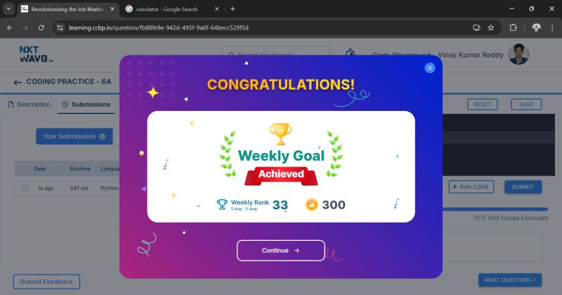 Vinay Kumar Reddy Chintakunta on LinkedIn: #ccbp #50daysofcode #nxtwave ... Vinay Kumar Reddy Chintakunta on LinkedIn: #ccbp #50daysofcode #nxtwave ...