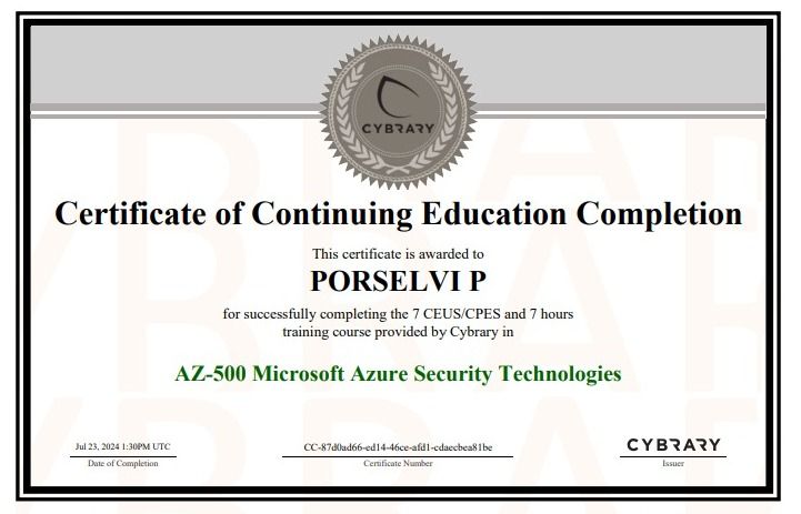Porselvi P on LinkedIn: #azuresecurity #microsoftazure #cybrary # ... Porselvi P on LinkedIn: #azuresecurity #microsoftazure #cybrary # ...