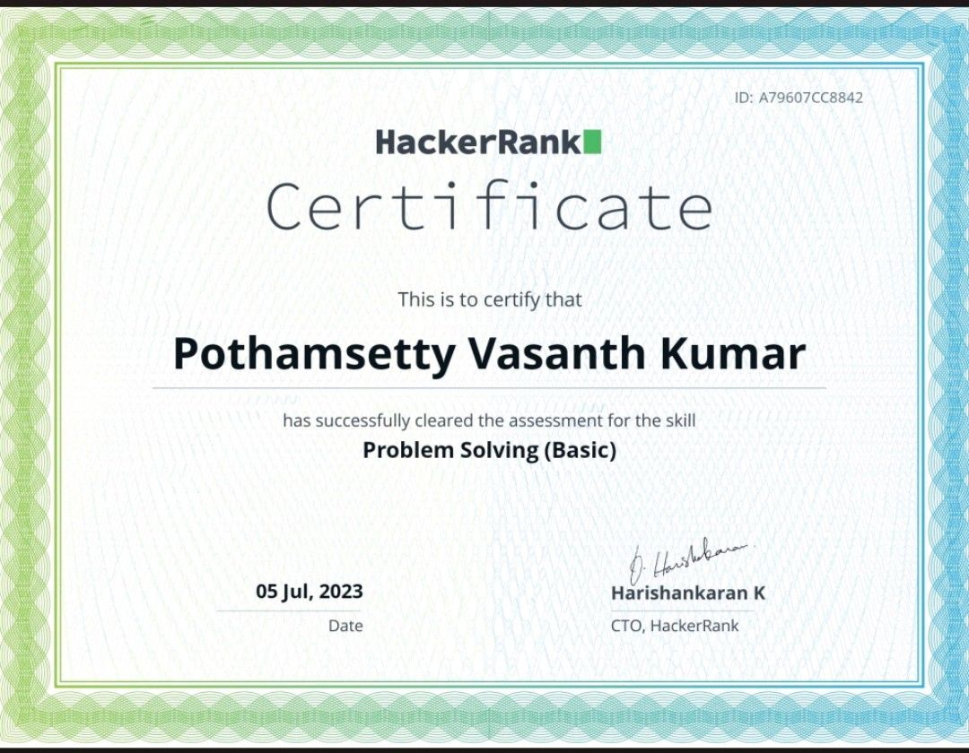 Vasanth Kumar on LinkedIn: #hackerrank Vasanth Kumar on LinkedIn: #hackerrank