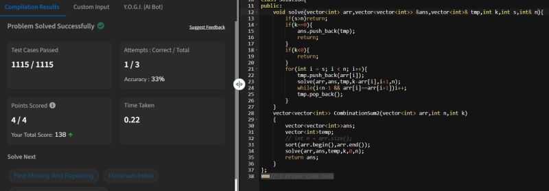 Pratham Israni on LinkedIn: Day10 Consistent Coding GFG: Combination ... Pratham Israni on LinkedIn: Day10 Consistent Coding GFG: Combination ...
