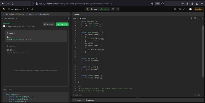 Abdul kalam Aasath on LinkedIn: on Day 79 of LeetCode Implement Queue ... Abdul kalam Aasath on LinkedIn: on Day 79 of LeetCode Implement Queue ...