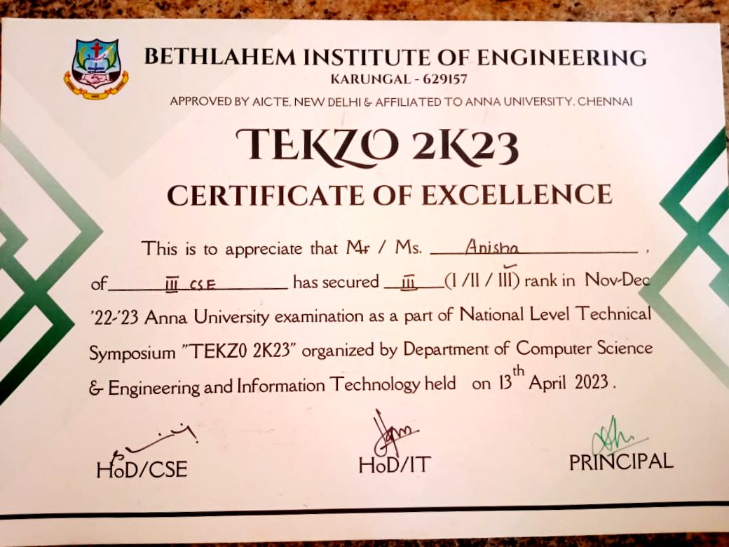 Anisha J K on LinkedIn: #topper #studentsuccess #bioengineering #thirdyear Anisha J K on LinkedIn: #topper #studentsuccess #bioengineering #thirdyear