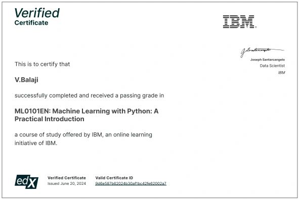 V. Balaji on LinkedIn: #machinelearning #python #edx #ibm #datascience ... V. Balaji on LinkedIn: #machinelearning #python #edx #ibm #datascience ...