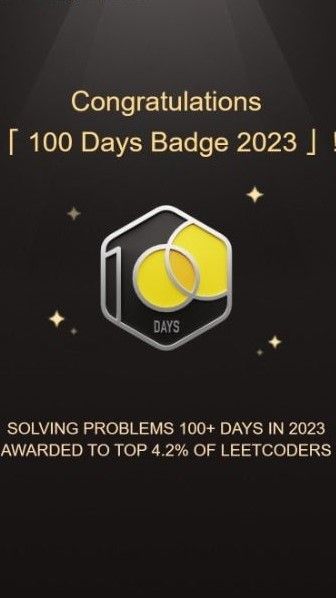 Earned 100 Days Badge on LeetCode! | SAMARTH LAWANIA posted on the ... Earned 100 Days Badge on LeetCode! | SAMARTH LAWANIA posted on the ...