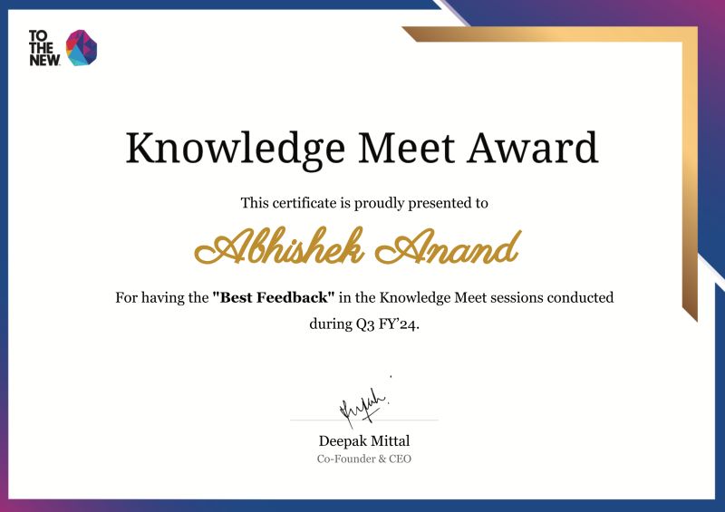 Abhishek Anand on LinkedIn: TO THE NEW 😊 Abhishek Anand on LinkedIn: TO THE NEW 😊