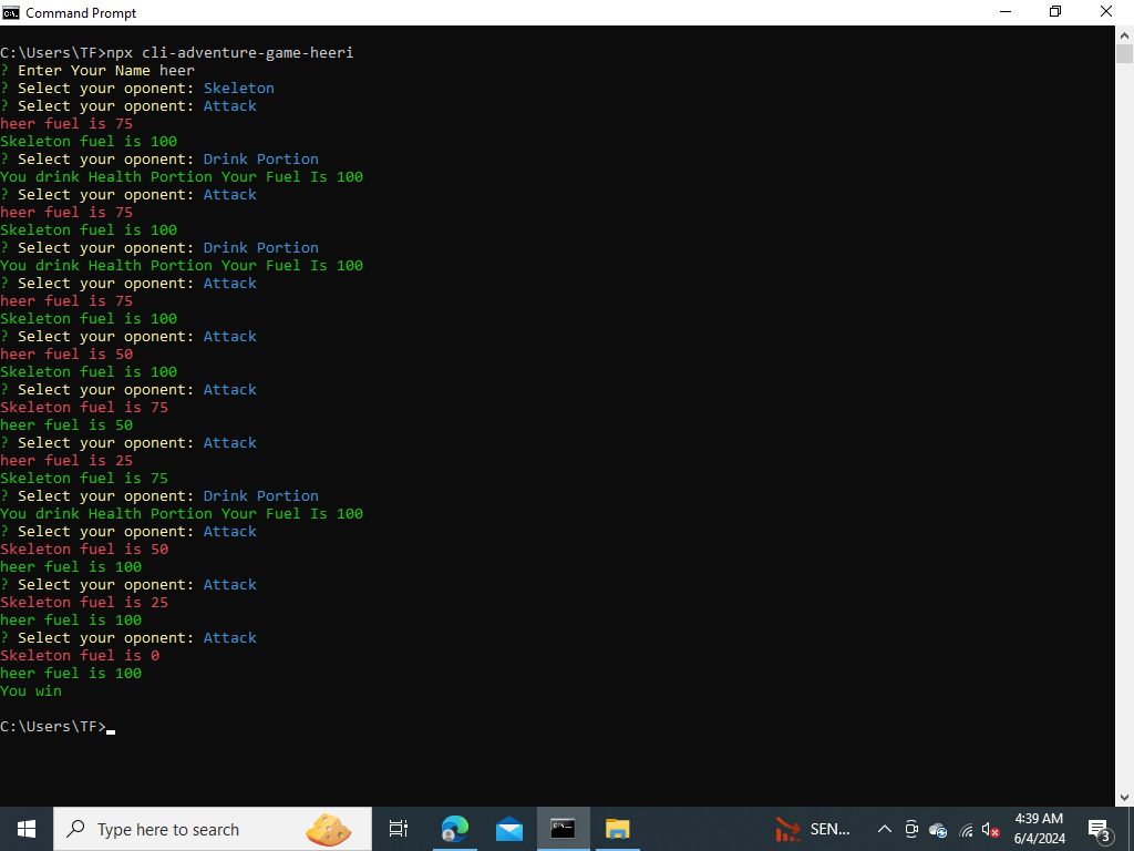 Built a TypeScript CLI adventure game | Kanwal Heer posted on the topic ... Built a TypeScript CLI adventure game | Kanwal Heer posted on the topic ...