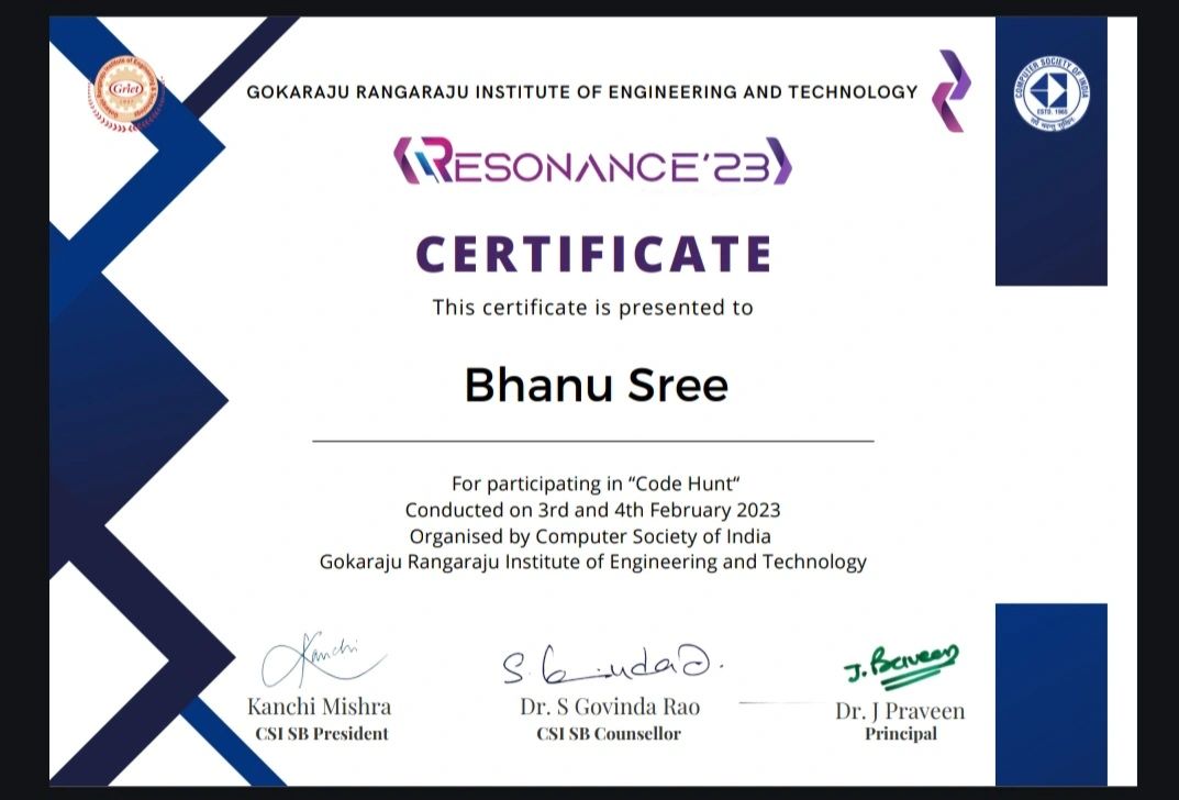 BHANUSREE GARAPATI on LinkedIn: #codingjourney #techevents #resonance23 ... BHANUSREE GARAPATI on LinkedIn: #codingjourney #techevents #resonance23 ...