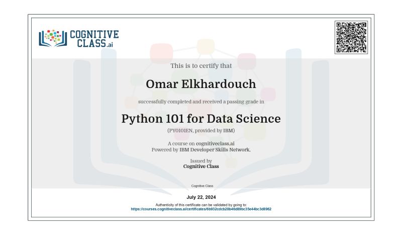 Omar Elkhardouch on LinkedIn: #python #datascience #continuouslearning #ibm Omar Elkhardouch on LinkedIn: #python #datascience #continuouslearning #ibm