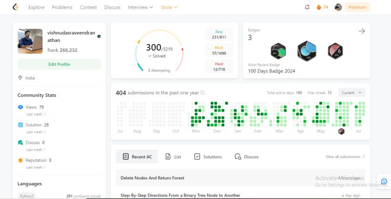Vishnu Das E R on LinkedIn: #leetcode #milestone #problemsolving # ... Vishnu Das E R on LinkedIn: #leetcode #milestone #problemsolving # ...