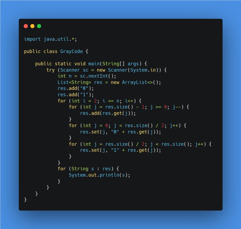 Kartik Labhshetwar on LinkedIn: CSES Problem Set: Gray Code Code ... Kartik Labhshetwar on LinkedIn: CSES Problem Set: Gray Code Code ...