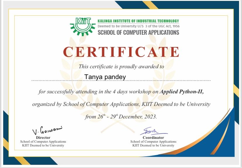 Tanya Pandey on LinkedIn: #python #workshop #kiit Tanya Pandey on LinkedIn: #python #workshop #kiit