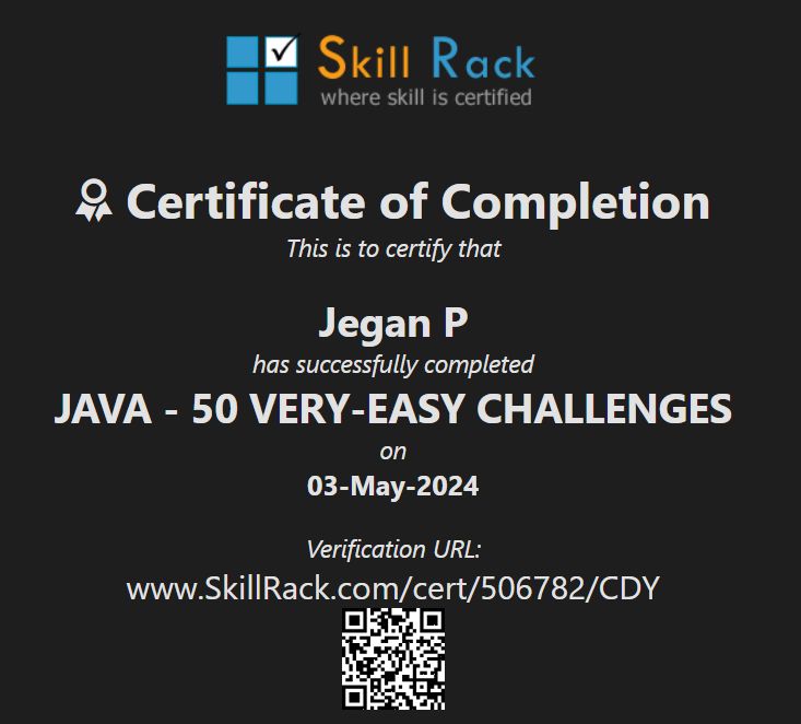 Jegan P on LinkedIn: #java #skillrack #programming Jegan P on LinkedIn: #java #skillrack #programming