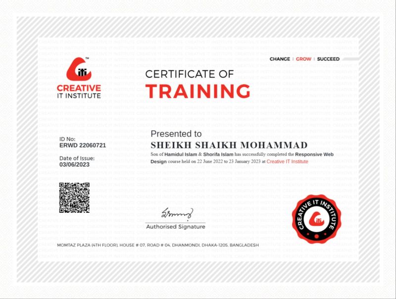 Sheikh Shaikh Mohammad on LinkedIn: #webdesign #certificate #certified Sheikh Shaikh Mohammad on LinkedIn: #webdesign #certificate #certified