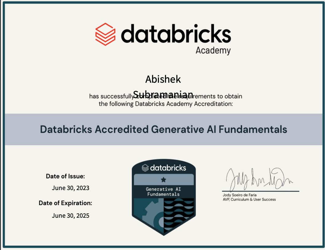 Abishek Subramanian on LinkedIn: #ai #databricks #genai #fundamentals # ... Abishek Subramanian on LinkedIn: #ai #databricks #genai #fundamentals # ...