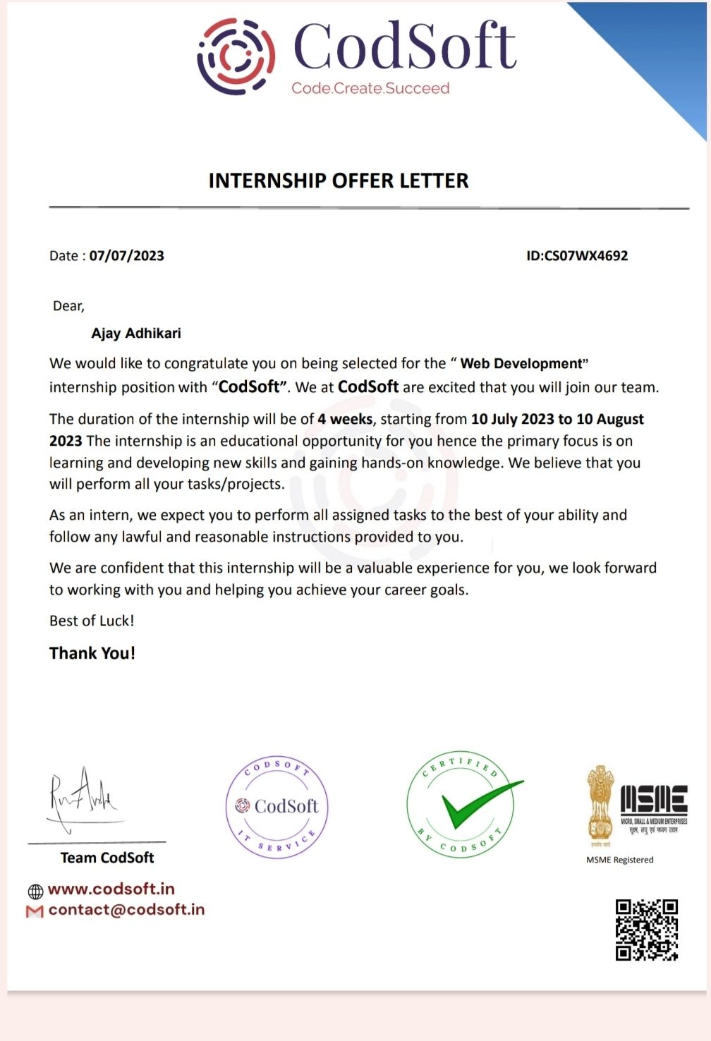 Ajay Adhikari on LinkedIn: #codsoft Ajay Adhikari on LinkedIn: #codsoft