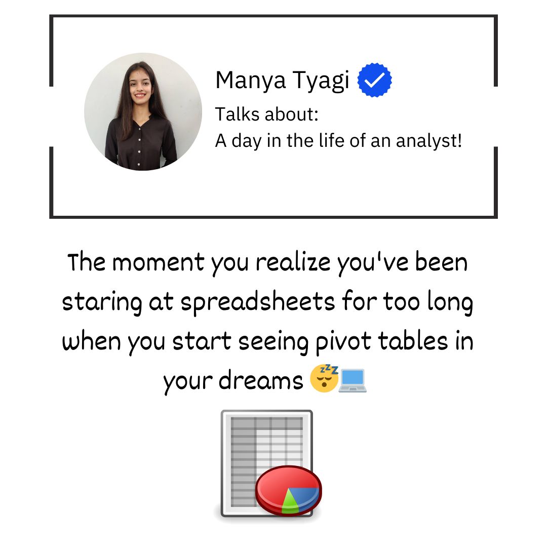 Manya Tyagi on LinkedIn: #spreadsheetstruggles #datadreams #sql #data Manya Tyagi on LinkedIn: #spreadsheetstruggles #datadreams #sql #data