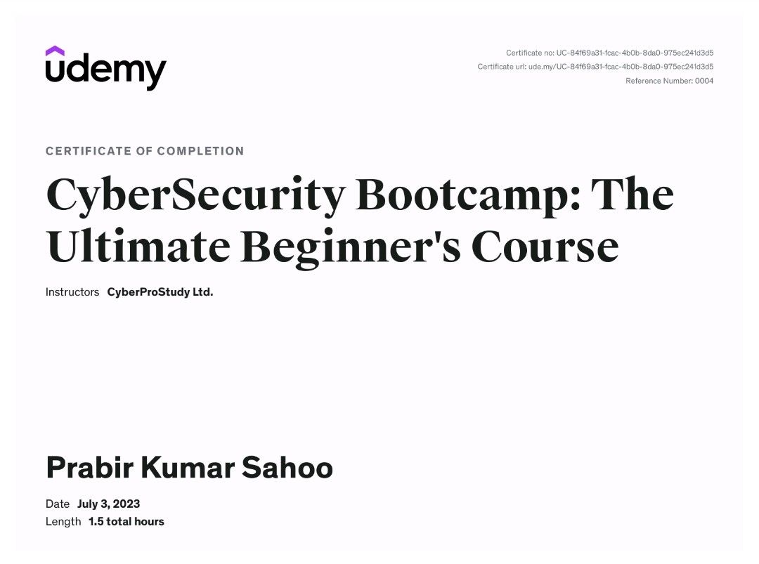 Prabir Kumar Sahoo on LinkedIn: #udemy #cybersecurity #learning # ... Prabir Kumar Sahoo on LinkedIn: #udemy #cybersecurity #learning # ...