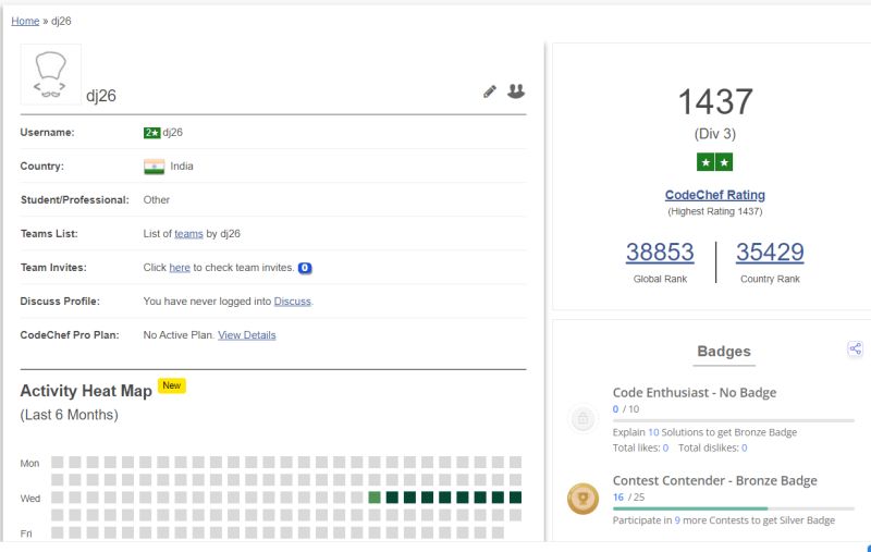 Darshan jaju on LinkedIn: #dsa #codechef #codingjourney #2starcoder # ... Darshan jaju on LinkedIn: #dsa #codechef #codingjourney #2starcoder # ...