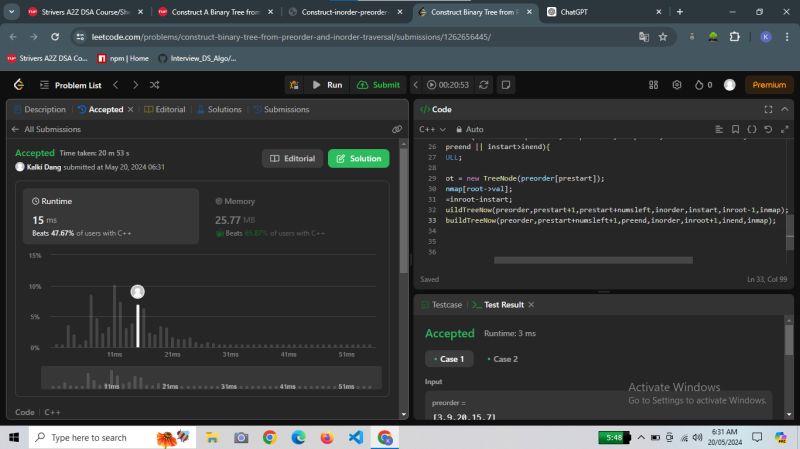 Kalki Dang on LinkedIn: Solved Construct a Binary Tree From Inorder and ... Kalki Dang on LinkedIn: Solved Construct a Binary Tree From Inorder and ...