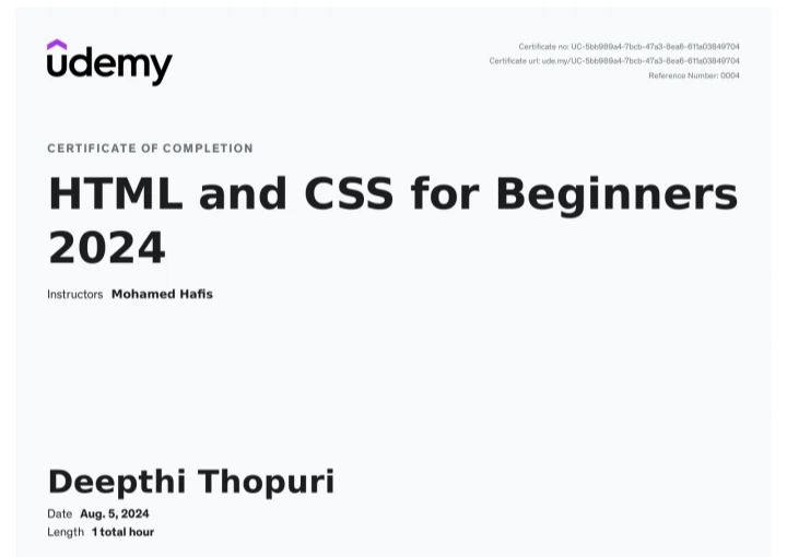 Deepthi Thopuri on LinkedIn: #udemy #html #css Deepthi Thopuri on LinkedIn: #udemy #html #css