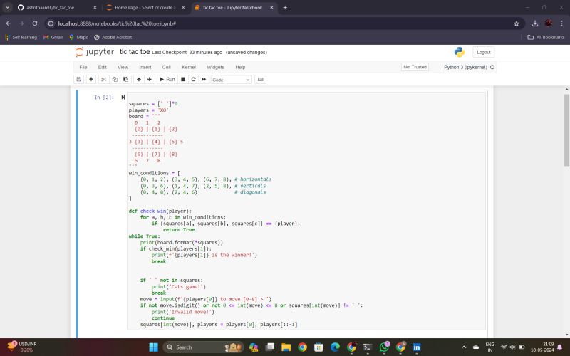 Ashritha Arelli on LinkedIn: #python #tictactoe Ashritha Arelli on LinkedIn: #python #tictactoe