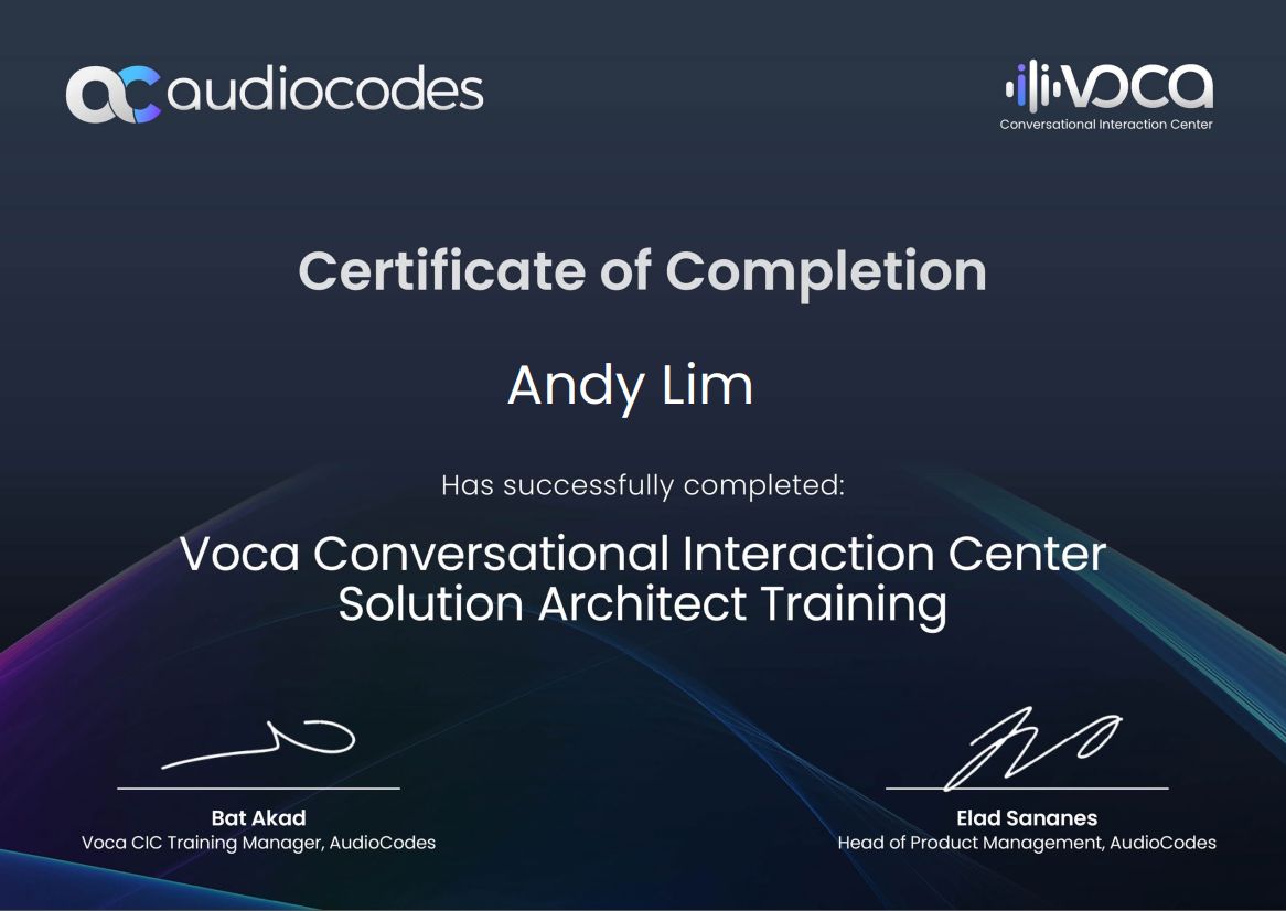 Andy Lim on LinkedIn: #voca #audiocodes Andy Lim on LinkedIn: #voca #audiocodes