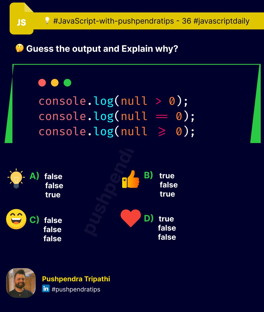 Pushpendra Tripathi on LinkedIn: #javascript #javascriptdaily # ... Pushpendra Tripathi on LinkedIn: #javascript #javascriptdaily # ...