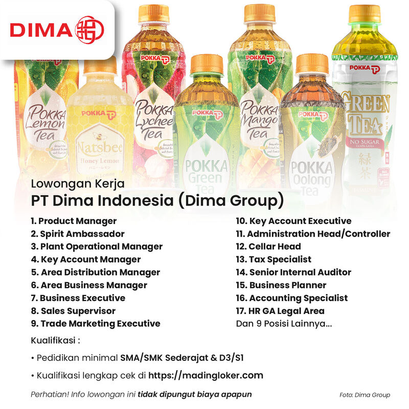 Lowongan Kerja - Madingloker.com on LinkedIn: PT Dima Indonesia (Dima ... Lowongan Kerja - Madingloker.com on LinkedIn: PT Dima Indonesia (Dima ...
