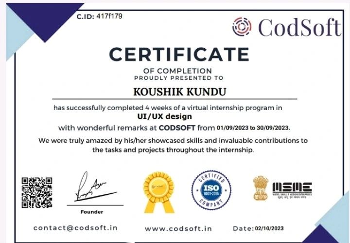 Koushik Kundu on LinkedIn: #codsoft #cip #ui Koushik Kundu on LinkedIn: #codsoft #cip #ui