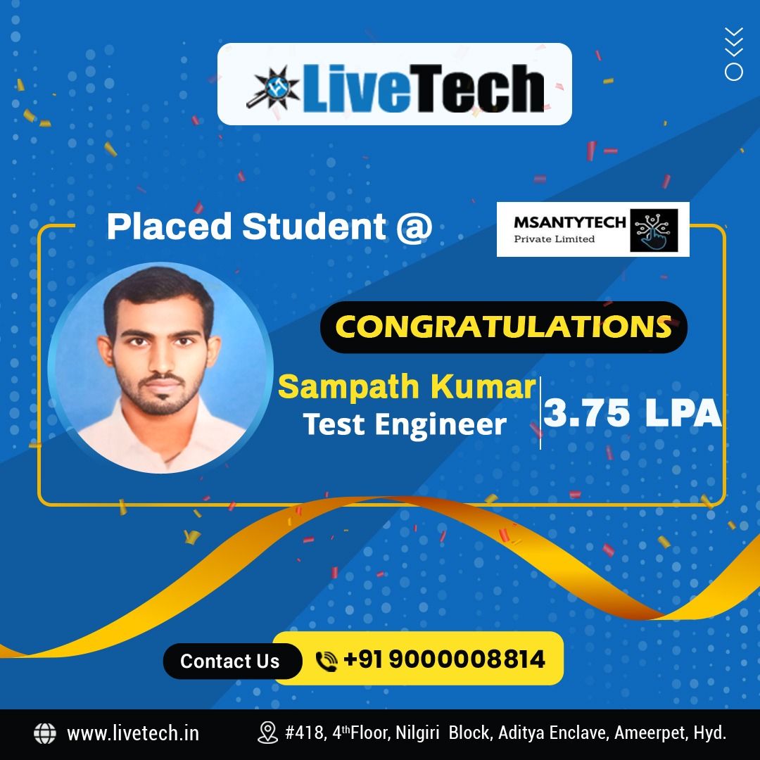 LiveTech QA on LinkedIn: Congratulations to sampath kumar of LiveTech ... LiveTech QA on LinkedIn: Congratulations to sampath kumar of LiveTech ...