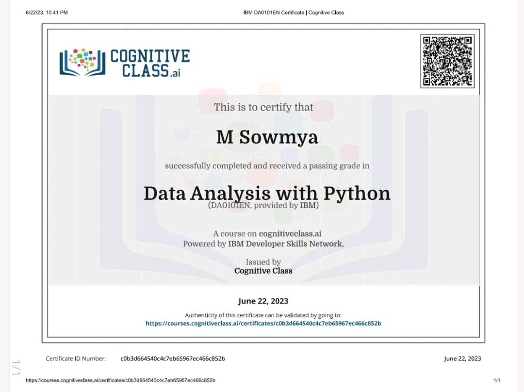 Sowmya Makam on LinkedIn: #python #dataanalysis #certification #ibm # ... Sowmya Makam on LinkedIn: #python #dataanalysis #certification #ibm # ...