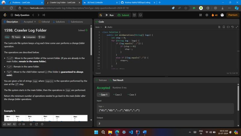 Krishna Vaithi on LinkedIn: #100daysofcode #coding #leetcode # ... Krishna Vaithi on LinkedIn: #100daysofcode #coding #leetcode # ...