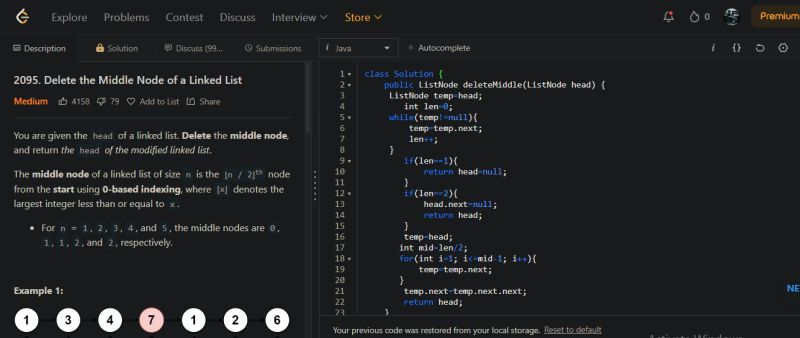 Ved Varshney on LinkedIn: Leetcode Problem no. -> 2095 》Delete the ... Ved Varshney on LinkedIn: Leetcode Problem no. -> 2095 》Delete the ...