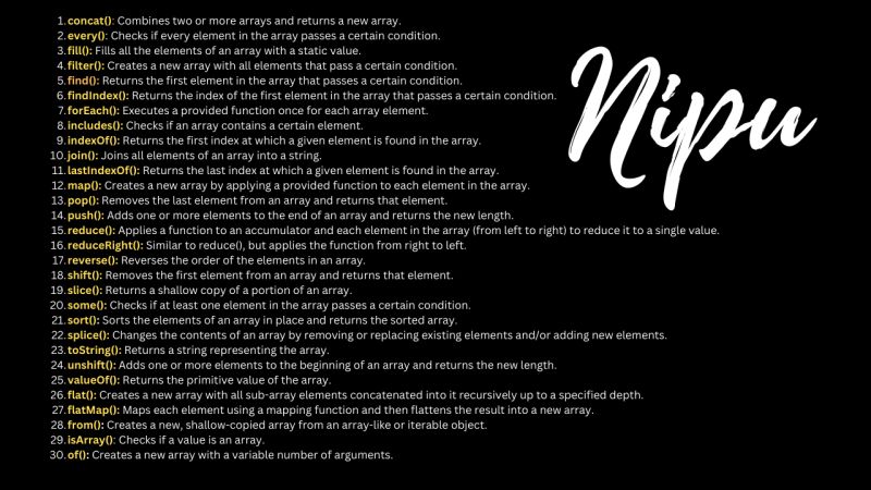 Nipu Chakraborty on LinkedIn: #javascript #js #nodejs #arrays Nipu Chakraborty on LinkedIn: #javascript #js #nodejs #arrays