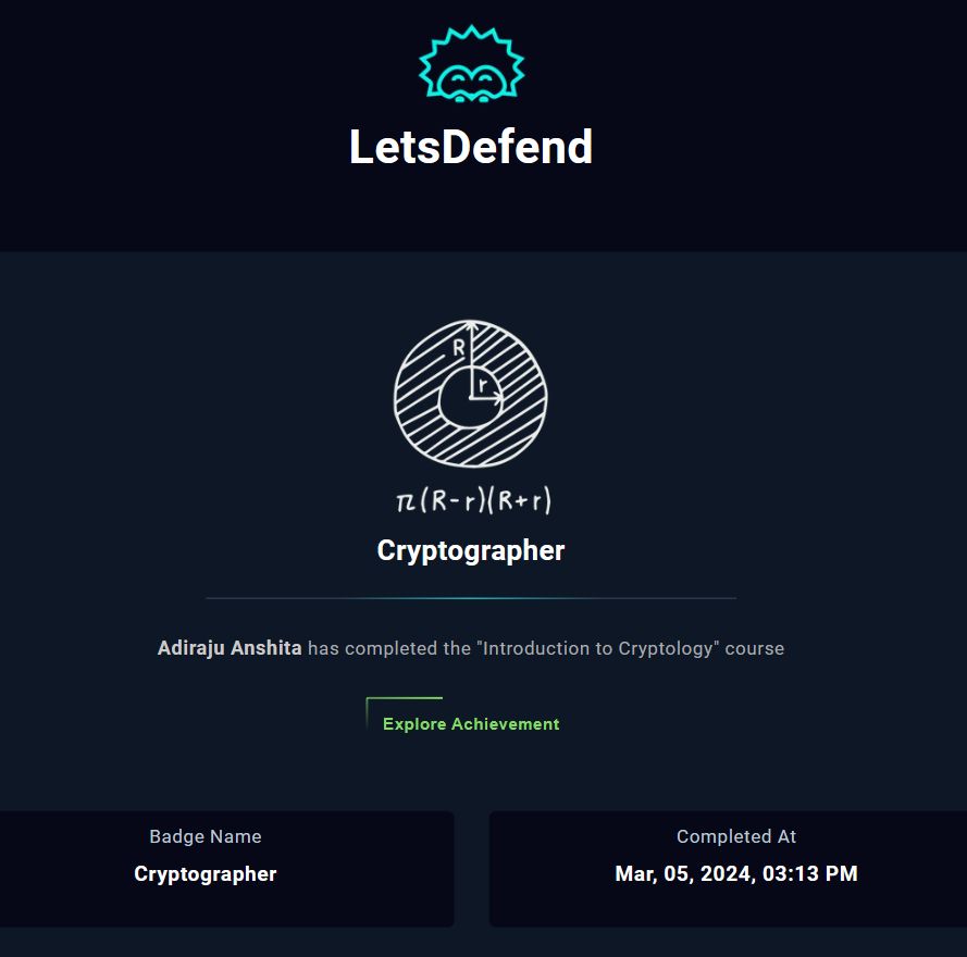 Anshita Adiraju on LinkedIn: #cybersecurity #soc #cryptography #infosec ... Anshita Adiraju on LinkedIn: #cybersecurity #soc #cryptography #infosec ...
