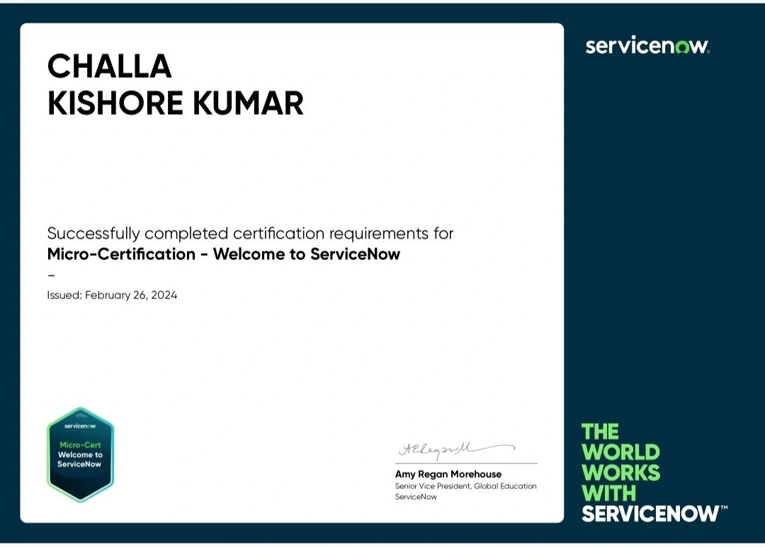 Challa Kishore Kumar on LinkedIn: #sysintegra #servicenow Challa Kishore Kumar on LinkedIn: #sysintegra #servicenow