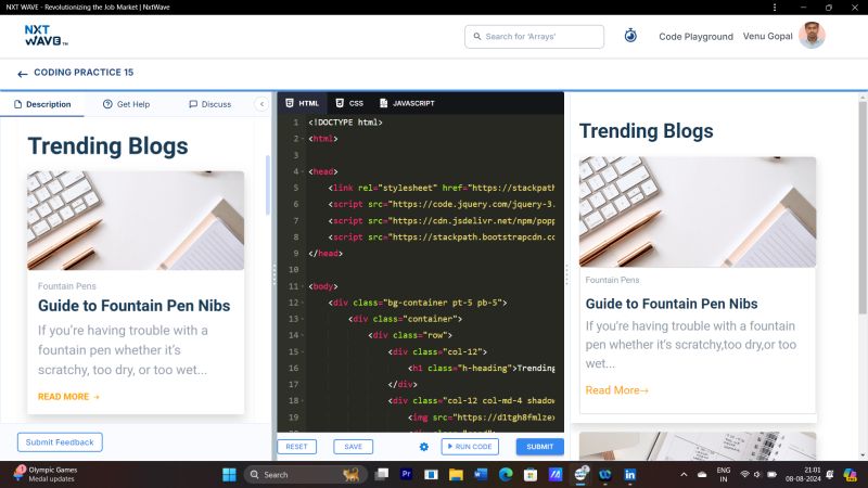Venu Gopal Chintha on LinkedIn: #30daysofcode #ccbp #nxtwave Venu Gopal Chintha on LinkedIn: #30daysofcode #ccbp #nxtwave