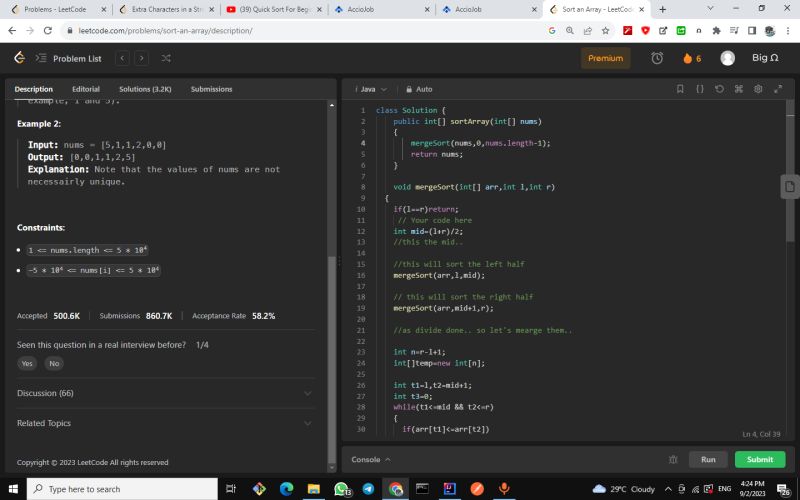 ANIKET KHANGAR on LinkedIn: #leetcode #acciojob #coding # ... ANIKET KHANGAR on LinkedIn: #leetcode #acciojob #coding # ...