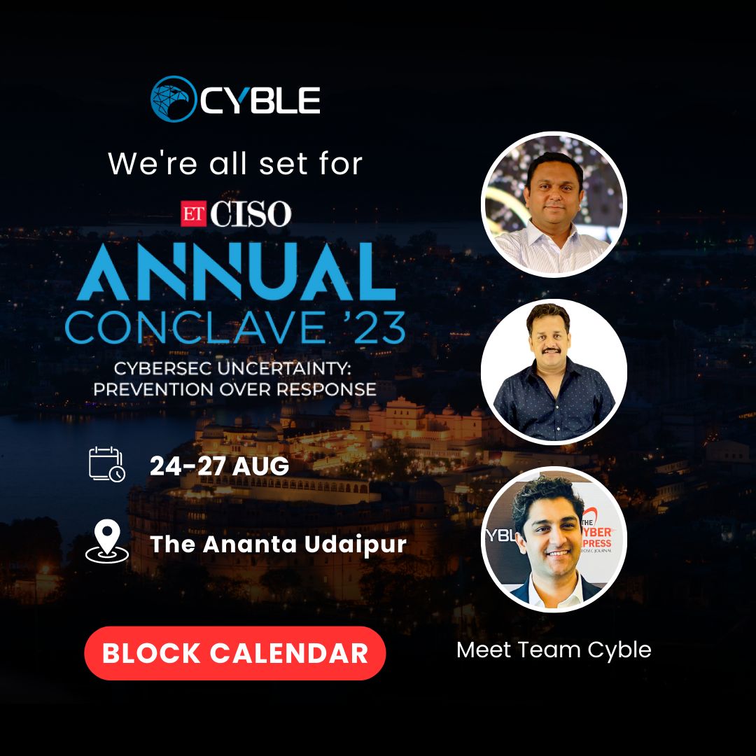 Cyble Inc. on LinkedIn: #etcisoconclave2023 #cybersecurityleaders # ... Cyble Inc. on LinkedIn: #etcisoconclave2023 #cybersecurityleaders # ...
