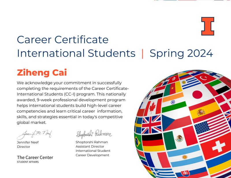 Ziheng Cai on LinkedIn: #intlcareercertificate Ziheng Cai on LinkedIn: #intlcareercertificate