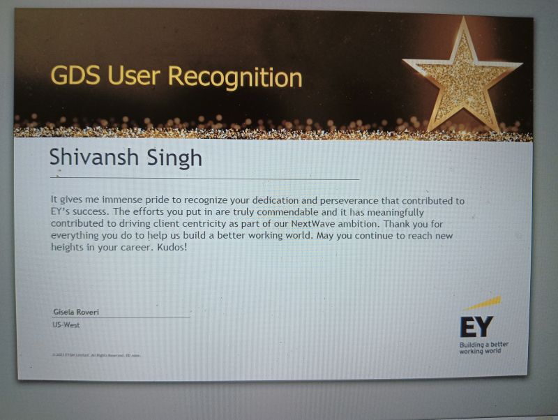 Shivansh Singh on LinkedIn: #appreciation #eygds #gratitude #salesforce Shivansh Singh on LinkedIn: #appreciation #eygds #gratitude #salesforce